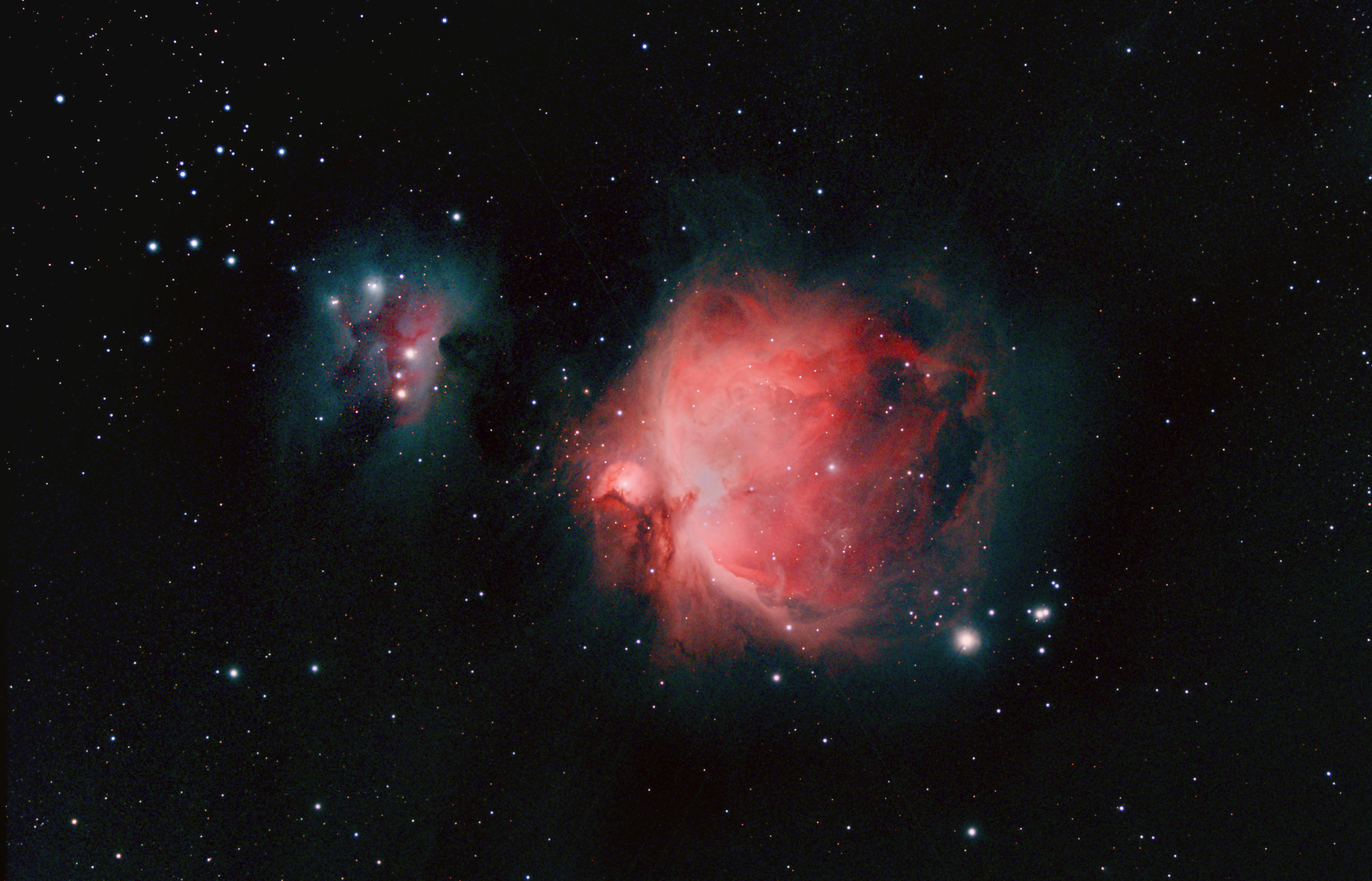 Great Orion Nebula (M42) and Running-Man Nebula (NGC 1977)